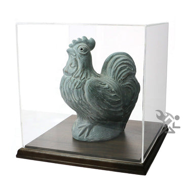 Acrylic Display Box 8" x 8" x 8" Dustproof Showcase with Solid Walnut ...