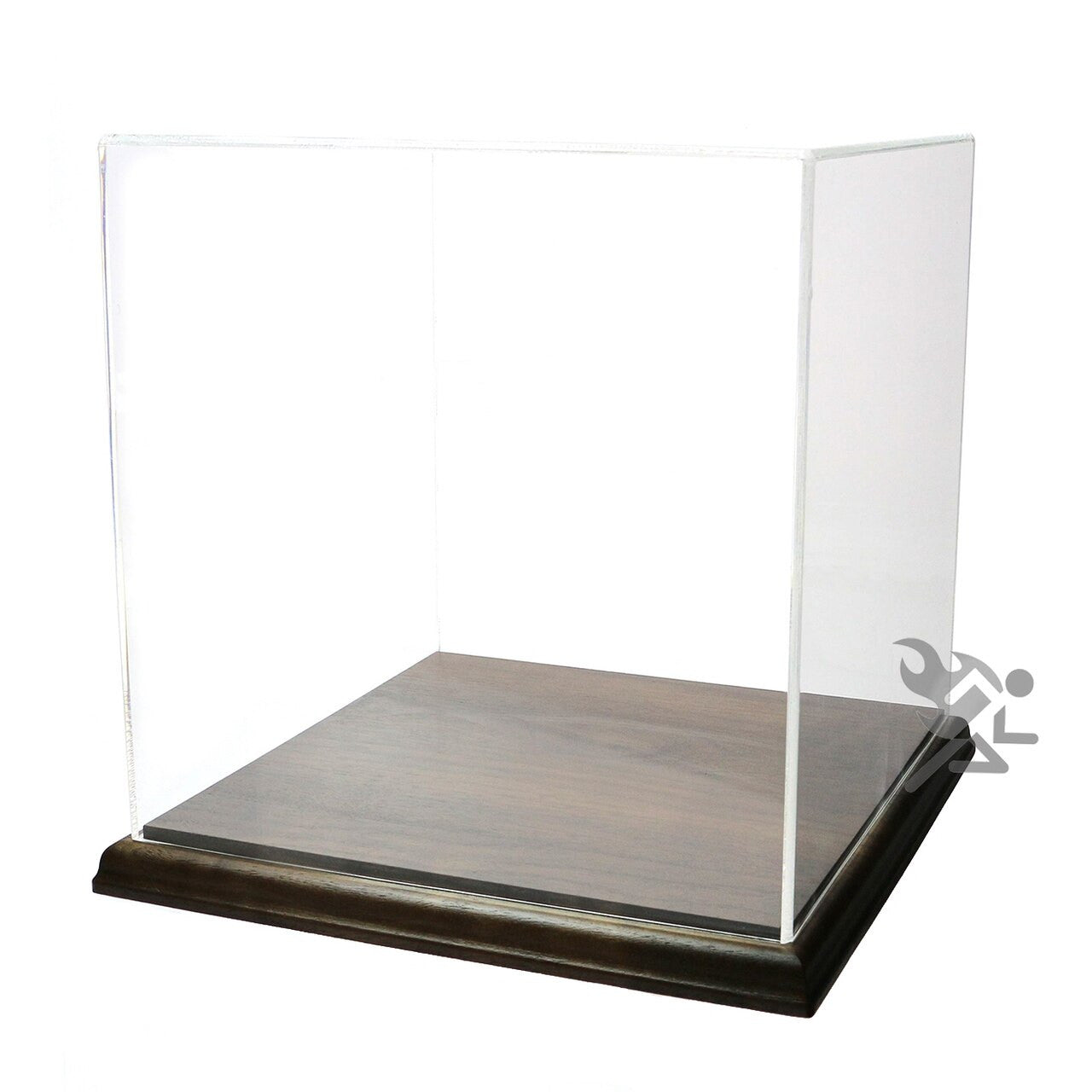 Acrylic Display Box 8" x 8" x 8" Dustproof Showcase with Solid Walnut – OnFireGuy